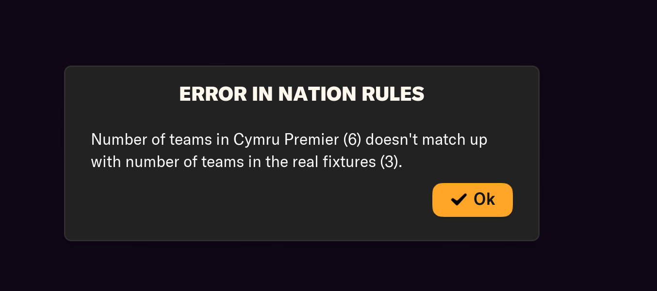Error Testing Rules Fixtures Added To League Split Pre Game Editor Sports Interactive Community