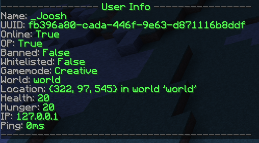 [ADMIN] User Info - Lookup Online Players | SpigotMC - High Performance ...