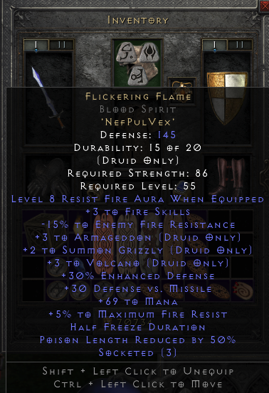 My Almost Perf Fire Druid ++ - Topic - d2jsp