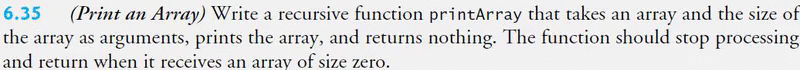 Solved Write An Recursive Function Printarray That Takes An 0615