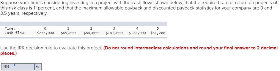 Solved Compute the IRR static for Project E. The appropriate | Chegg.com