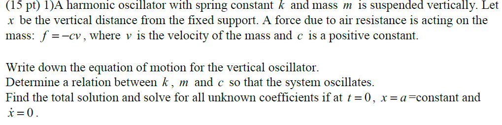 Solved (20 pt) 2) A particle of mass m is constrained to | Chegg.com