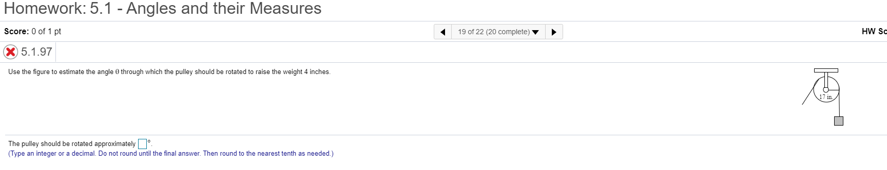 Solved Homework: 5.1 - Angles and their Measures 19 of 22 | Chegg.com