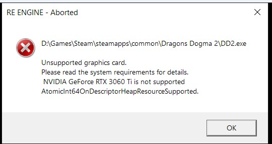 (Fixed) Unsupported graphic card message on RTX 3060 ti with latest ...
