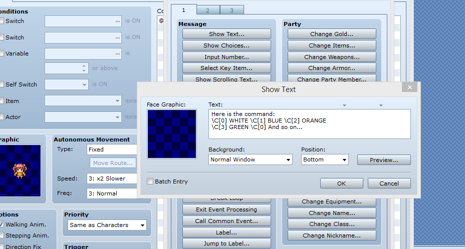 how to make text in a dialogue be a different color? | RPG Maker Forums
