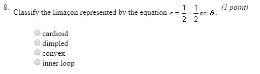 Solved Classify the limaçon represented by the equation | Chegg.com