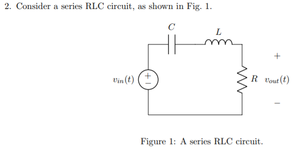 Solved 2. Consider a series RLC ciru, as shown in Fig. 1 | Chegg.com