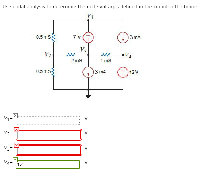 Solved Use nodal analysis to determine the node voltages | Chegg.com