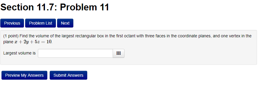 Solved Section 11.7: Problem 11 Previous Problem List Next | Chegg.com