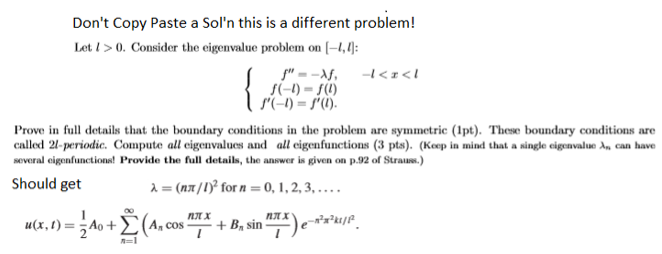 Solved I repeat do not copy paste an incorrect solution. The | Chegg.com