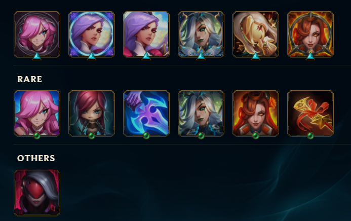 I got almost EVERYTHING about Katarina ( except 1 battle academia ...