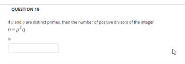 Solved QUESTION 18 If p and q are distinct primes, then the | Chegg.com