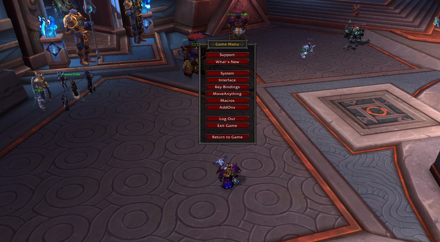 The in-game escape menu no longer covers your character model! Retail ...