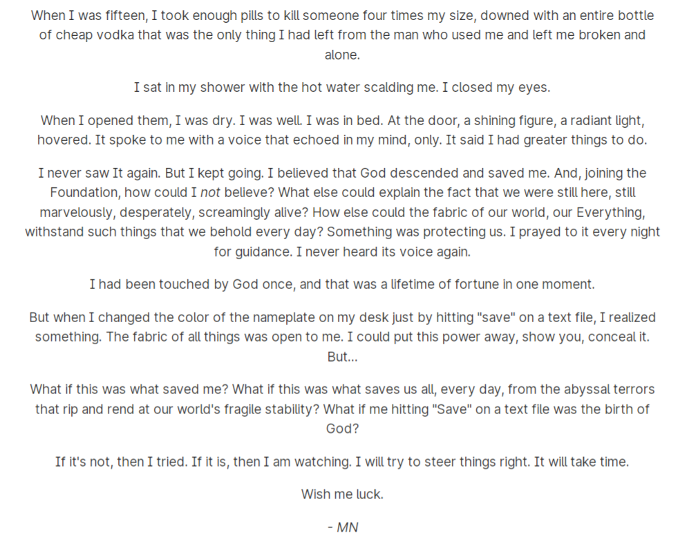 Kate McTiriss's Proposal (Canon, SCP Foundation)/GZ Infinity ...