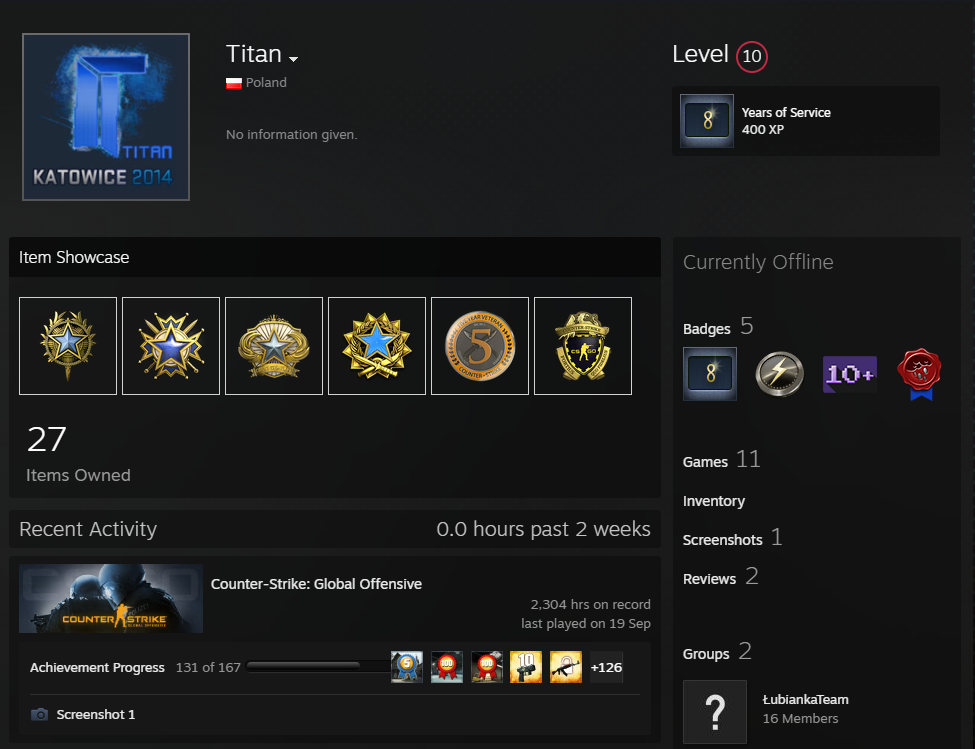 Csgo Main Acc / LEM / Loyalty - 5 Yr Service - 17/18/19/20 Service ...