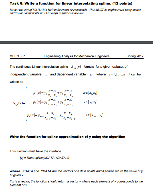 Solved The continuous Linear interpolation spline S_1, n(x) | Chegg.com