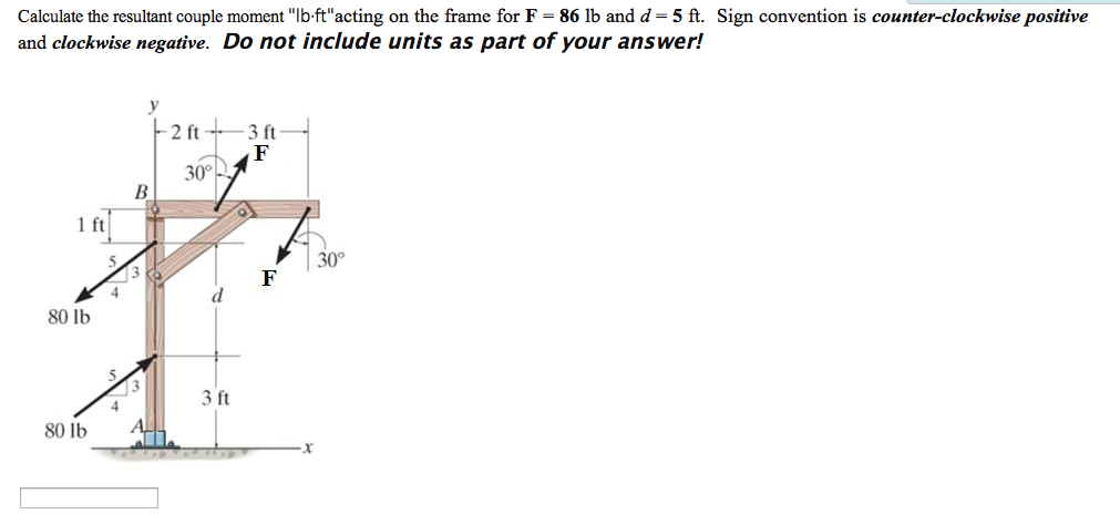 Solved Calculate the resultant couple moment Ib.ft acting on | Chegg.com
