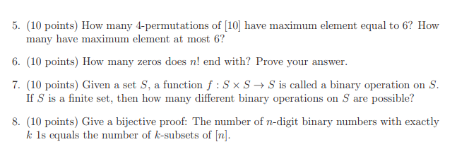 Solved 5. (10 points) How many 4-permutations of [10] have | Chegg.com