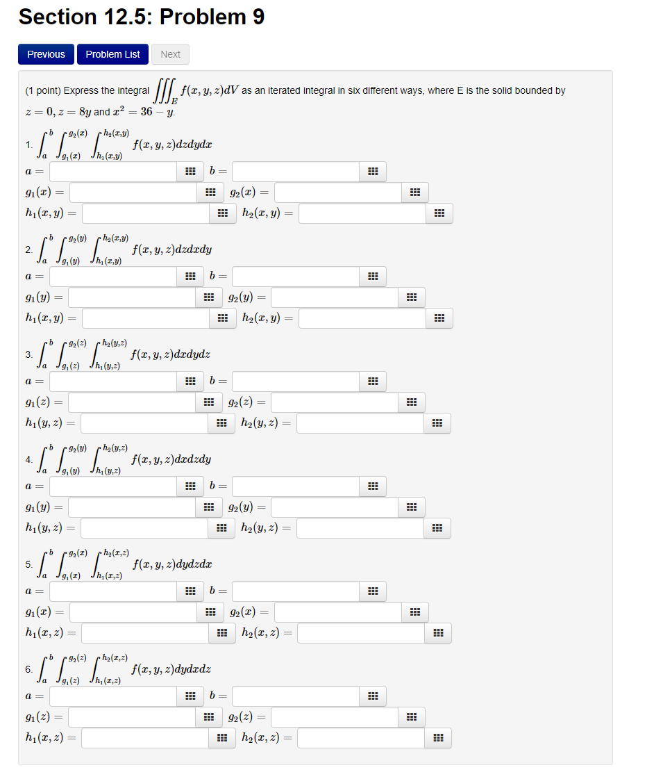 Solved Section 12.5: Problem 9 Previous Problem List Next (1 | Chegg.com