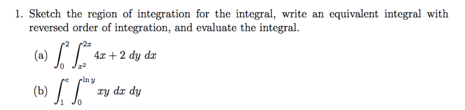 Solved Sketch the region of integration for the integral, | Chegg.com