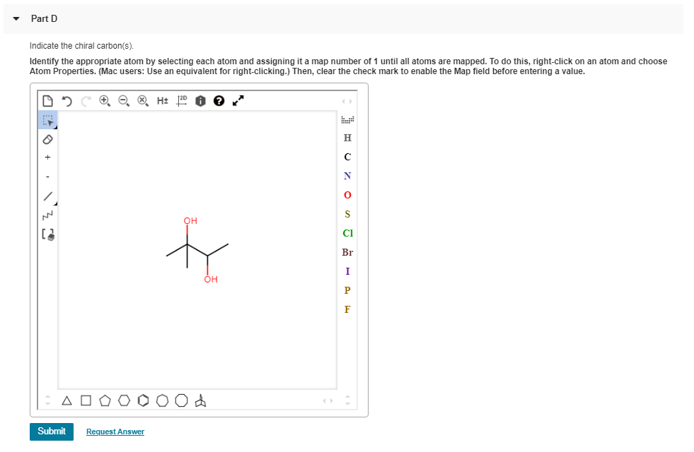 Solved Part B Indicate the chiral carbon(s). Identify the | Chegg.com