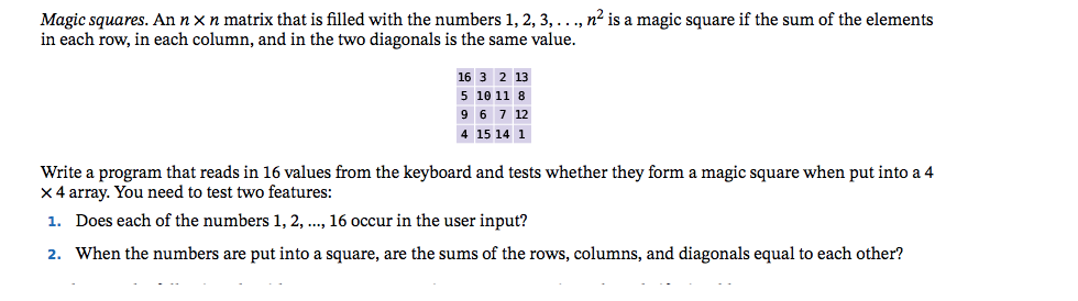 Solved Magic squares. An n × n matrix that is filled with | Chegg.com