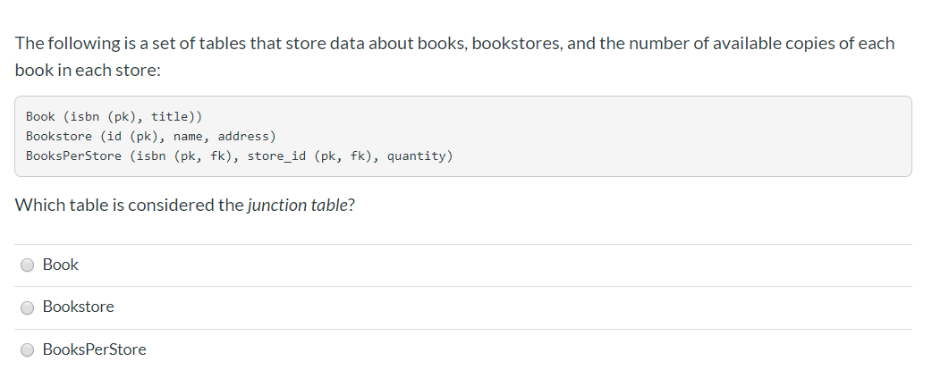 Solved The following is a set of tables that store data | Chegg.com