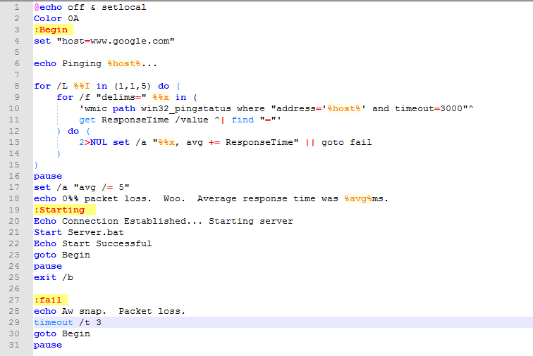 Ping Better Way To Use Findstr To Get Packet Loss Batch Stack Overflow 0735