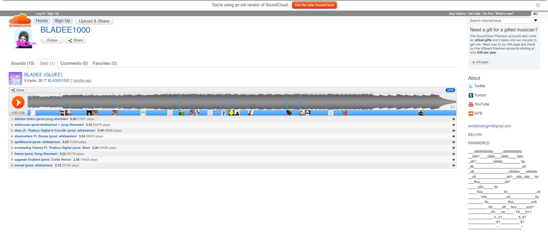 rare? bladee 2014 soundcloud pfp : r/sadboys