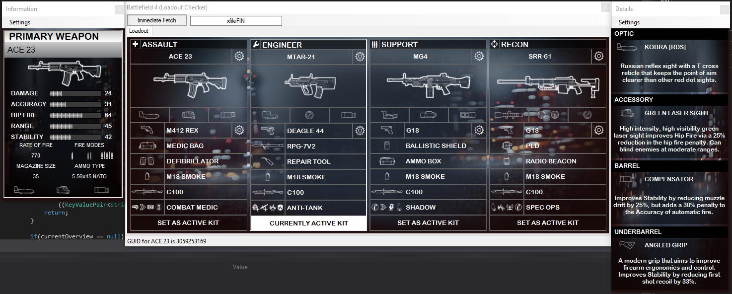 GitHub - Razer2015/BF4_LoadoutChecker: Battlefield 4 Loadout Checker