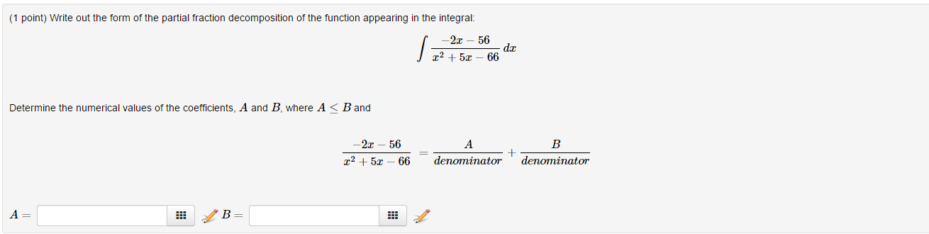 Solved Calculus Write out the form of the partial fraction | Chegg.com