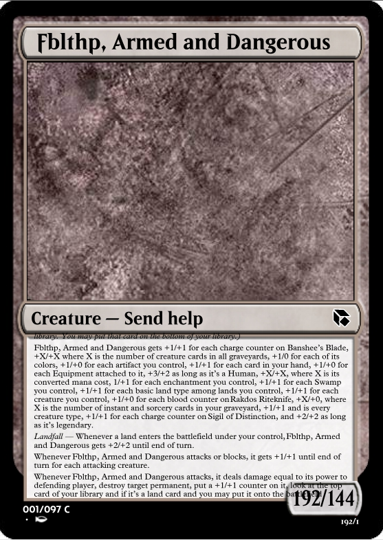 In the vein of Mistform Ultimus with its creature types listed, I ...