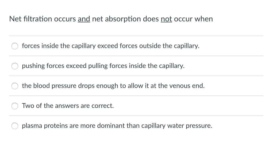 Solved Net filtration occurs and net absorption does not | Chegg.com