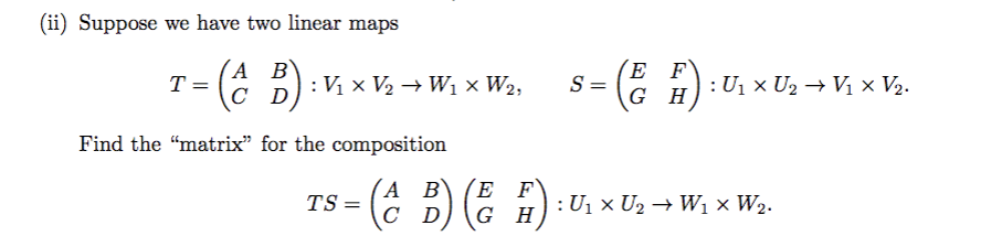 Solved A. Let V1, V2,W1,W2 be vector spaces and suppose we | Chegg.com
