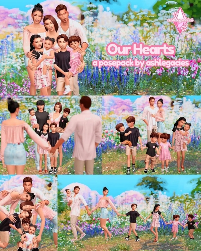 [Other] Ashlegacies - Our Hearts Posepack - TS4 Rebels