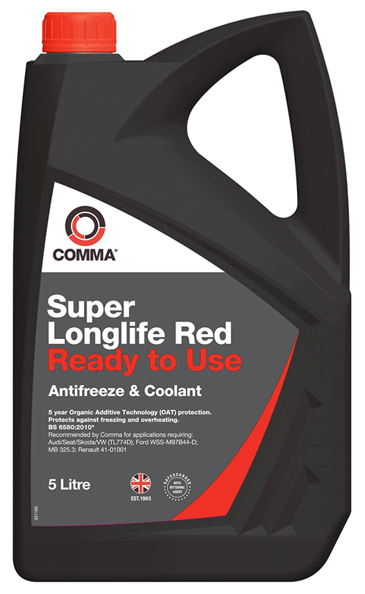 Comma - Super Longlife Red Ready to Use Antifreeze & Coolant SLC5L 5 ...