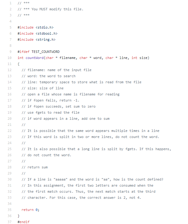 Read Line from File and Count Word Learning Goals | Chegg.com