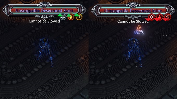 The new resistance icons on healthbars need an option for different ...