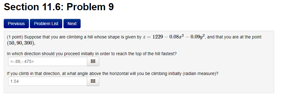 Solved Section 11.6: Problem 9 PreviousS Problem List Next | Chegg.com