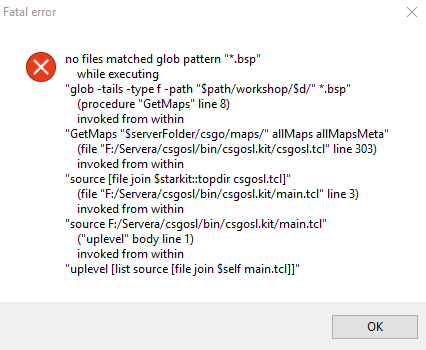 "Child process exited abnormally" when trying to install a new server ...