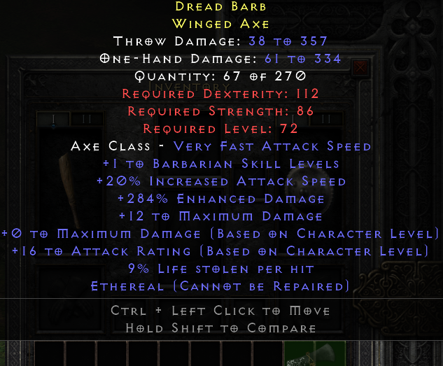 Iso: Throw Barb Weaps - Topic - d2jsp