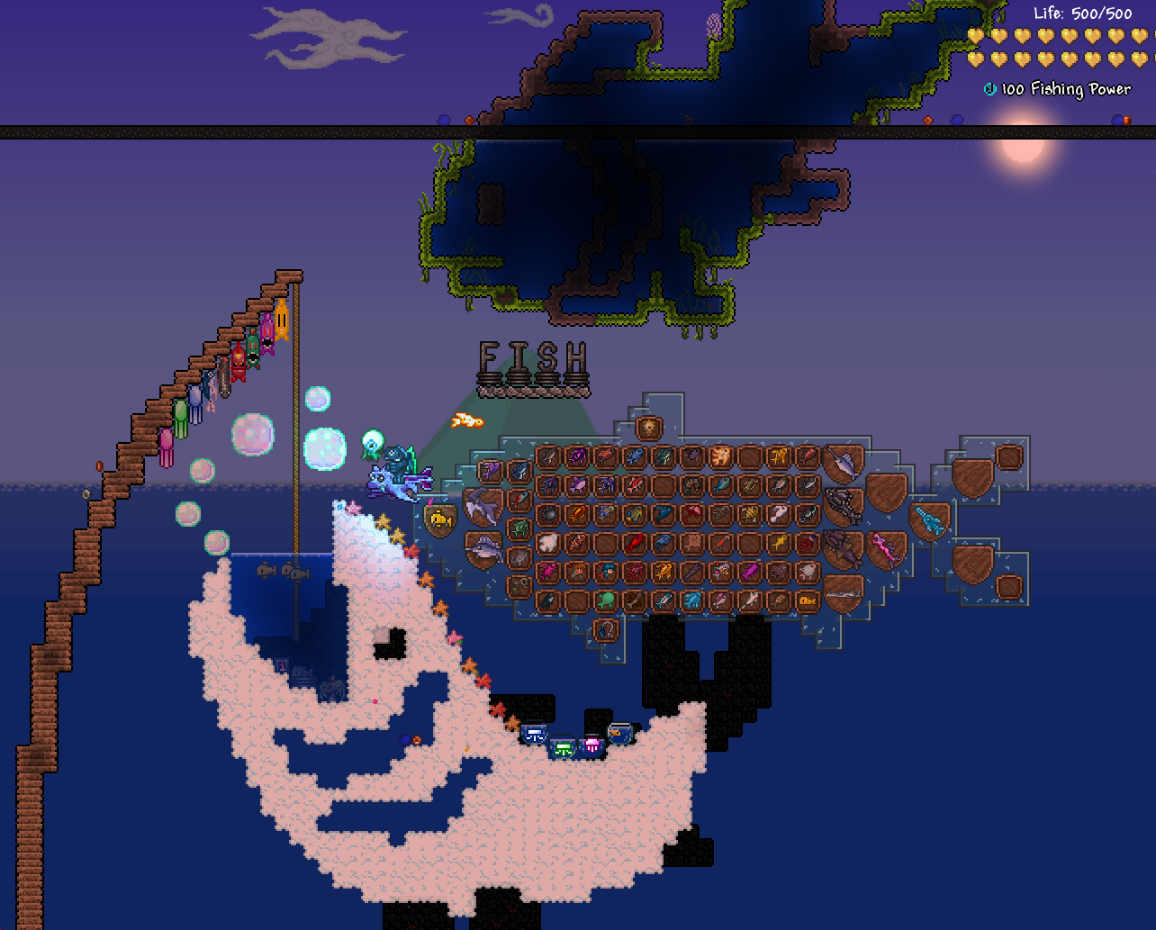 maximum fish : Terraria