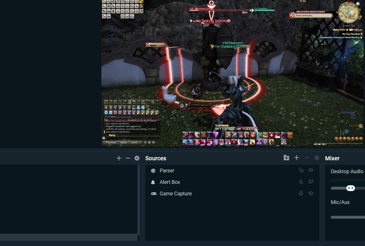 Trying to capture parser on obs : r/ffxiv