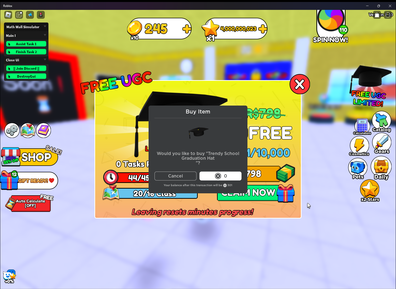 🤓Math Wall Simulator | Limited UGC — Roblox Scripts | ScriptBlox