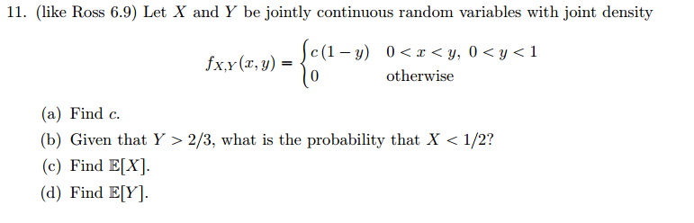 Solved Let X and Y be jointly continuous random variables | Chegg.com