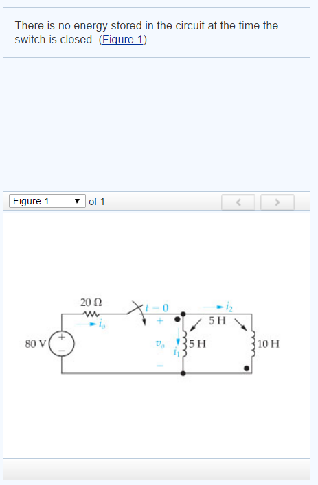 Solved There is no energy stored in the circuit at the time | Chegg.com