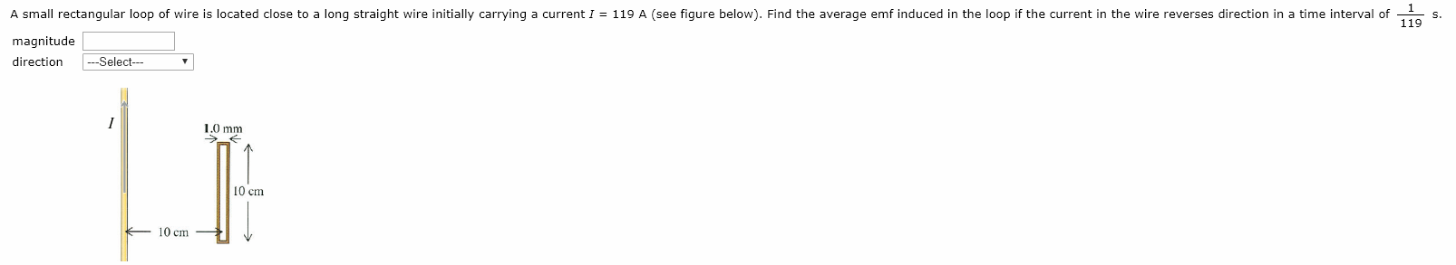 Solved 119 A small rectangular loop of wire is located close | Chegg.com