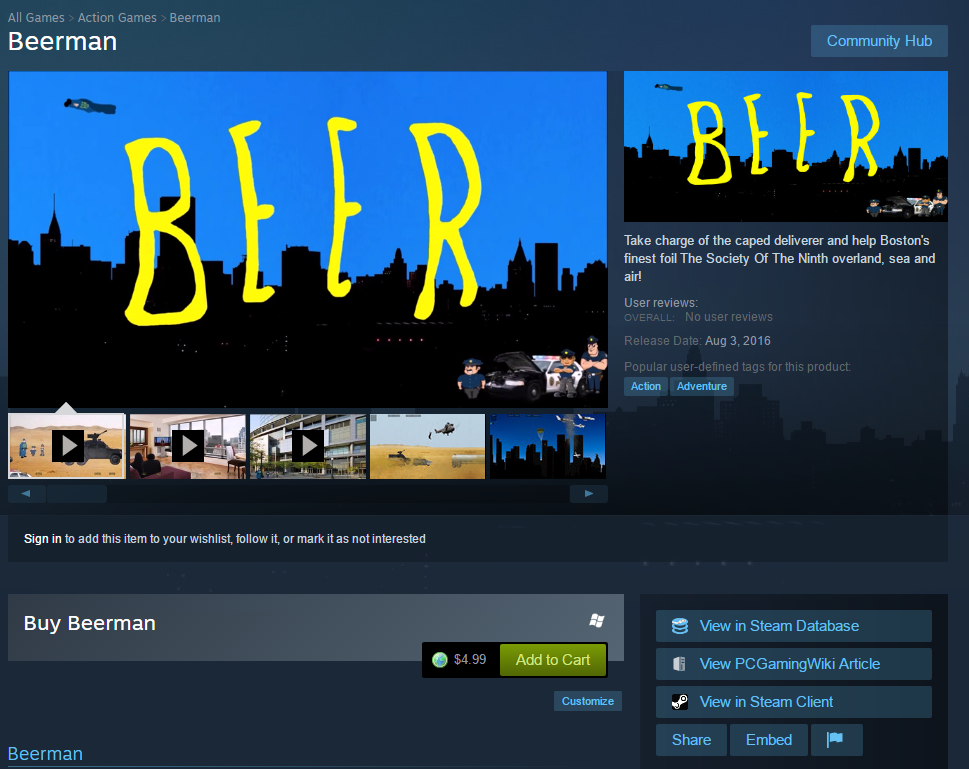 Valve just stealth launched a new game... It's called Beerman (store ...