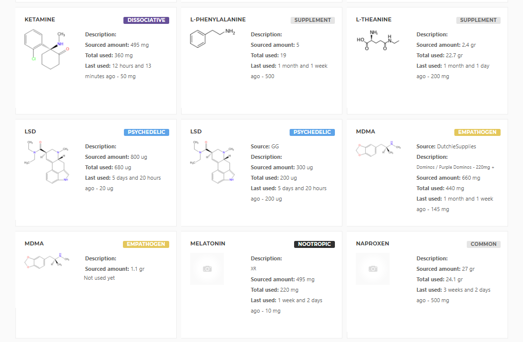 Chemdiary - Keep track of your substance use! : r/Drugs