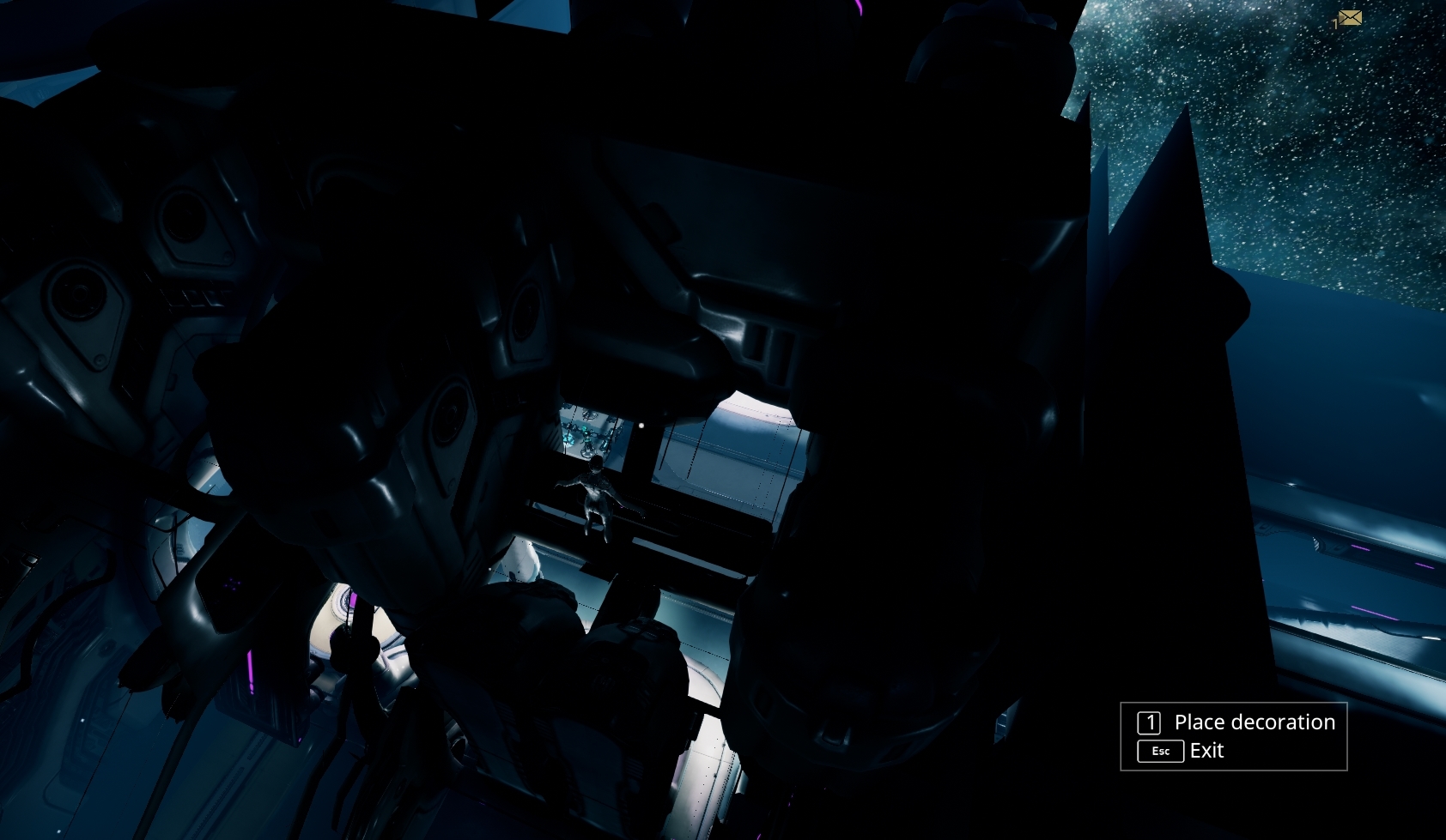 Found a Tenno on top of the mod machine : r/Warframe